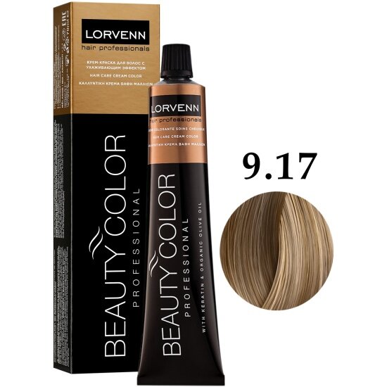 Краска для волос Lorvenn Beauty Color Professional, тон 9.17