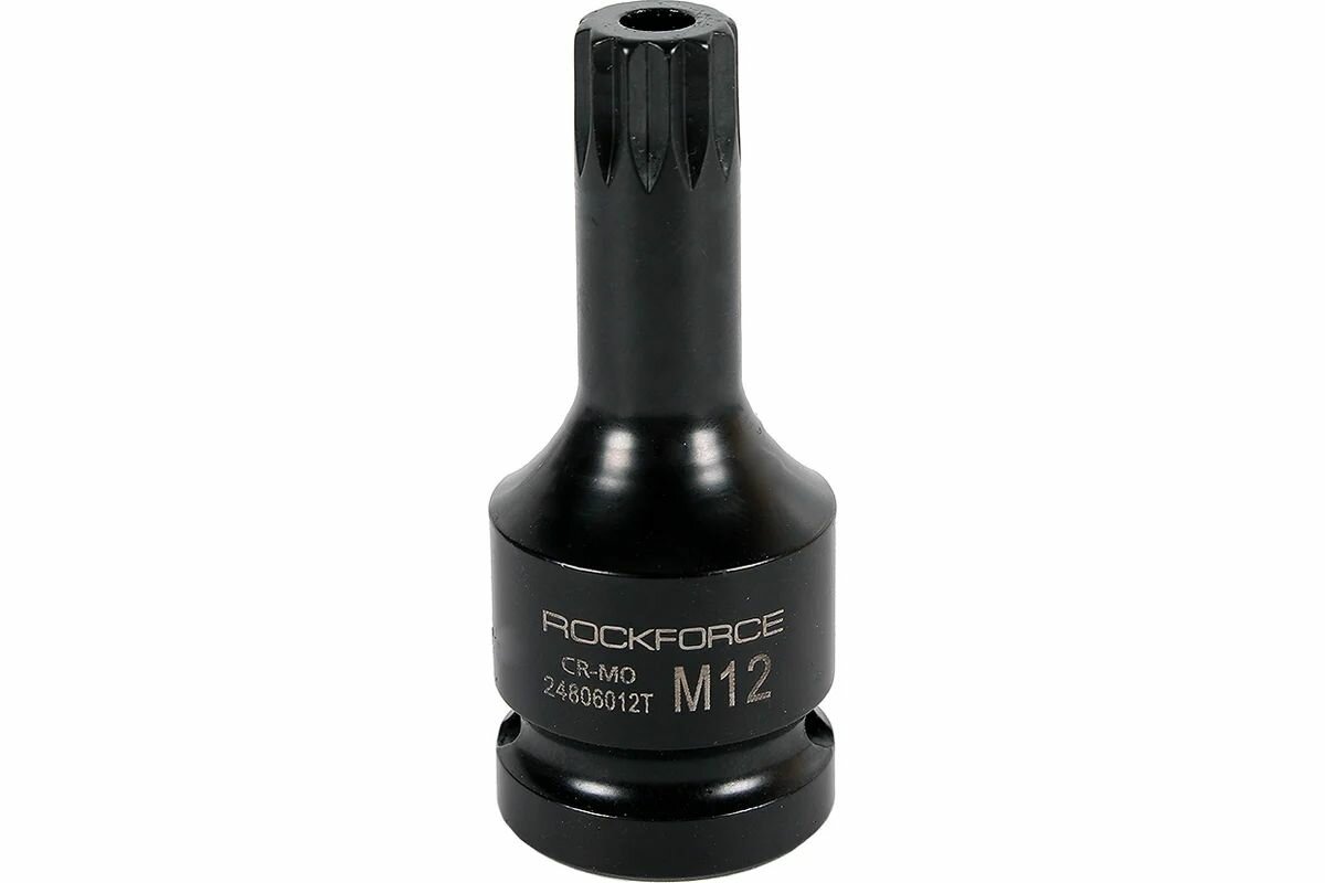 Головка-бита SPLINE ударная M12 с отверстием, 1/2" ROCKFORCE