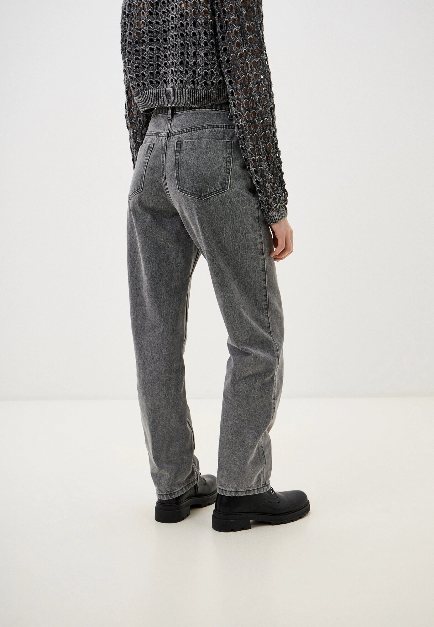 Джинсы мом URBANTIGER Raw Denim, размер M, серый — фото 1