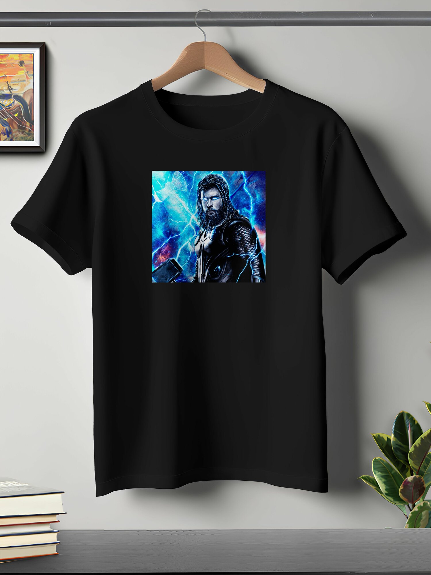 Футболка  Детская ONEQ 164 (14-15) размер с принтом Тор, черная