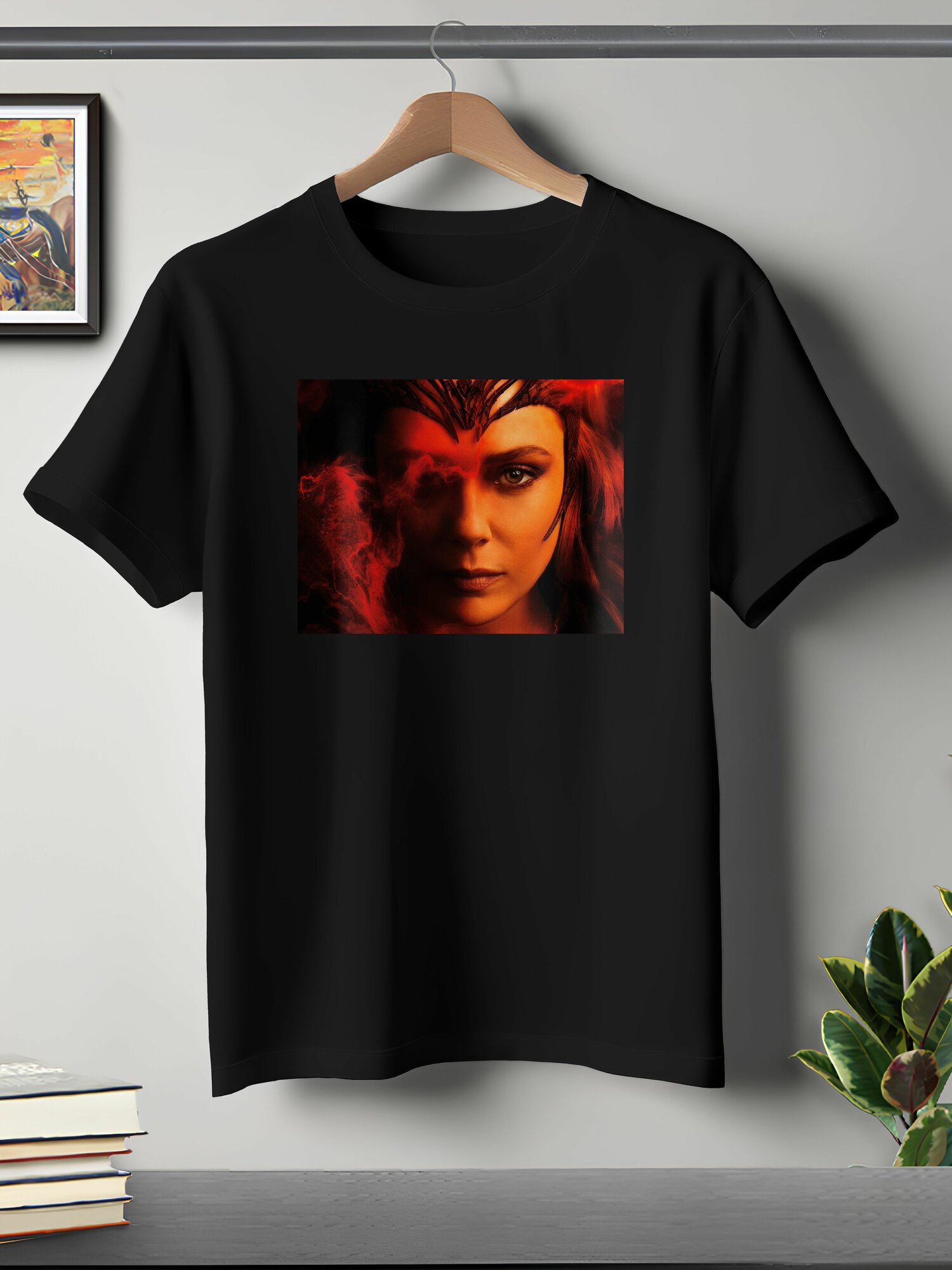 Футболка  Детская ONEQ 164 (14-15) размер с принтом Алая Ведьма, черная