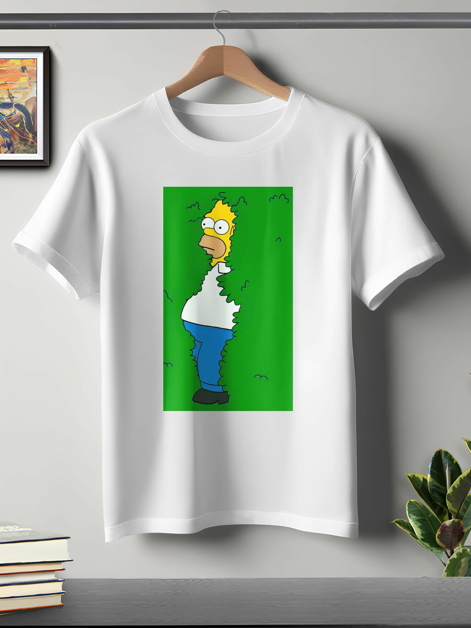 Футболка ONEQ унисекс 48-50 (L) размер с принтом Симпсоны, белая