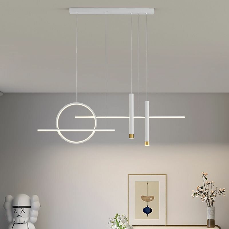 Подвесная люстра длиной 1000 мм белого цвета с регулировкой яркости с помощью пульта дистанционного управления