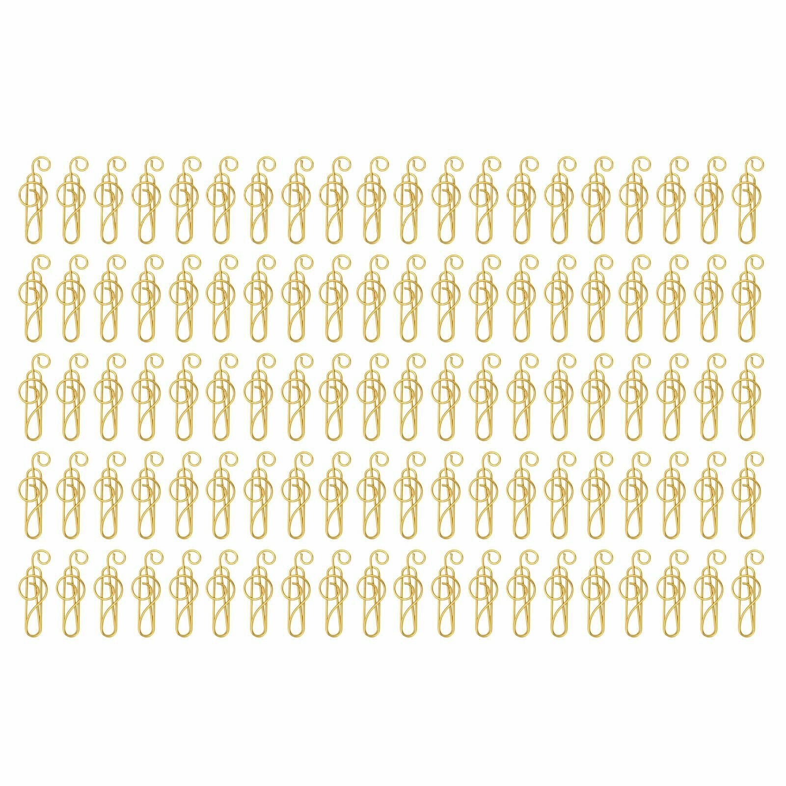 100 шт, необычные скрепки для музыкальных нот золотого цвета, противоскользящая металлическая коробка, милые скрепки для тетрадей, закладки для скрапбукинга