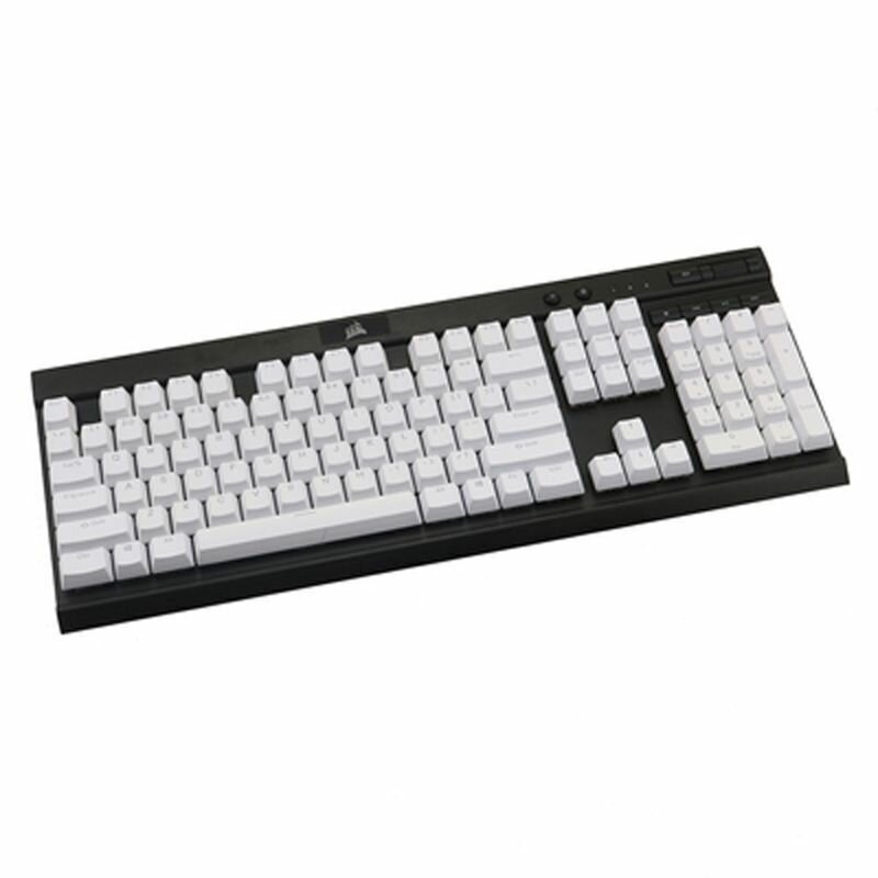 (Один комплект) Corsair Black PBT Translucent Keycaps - White