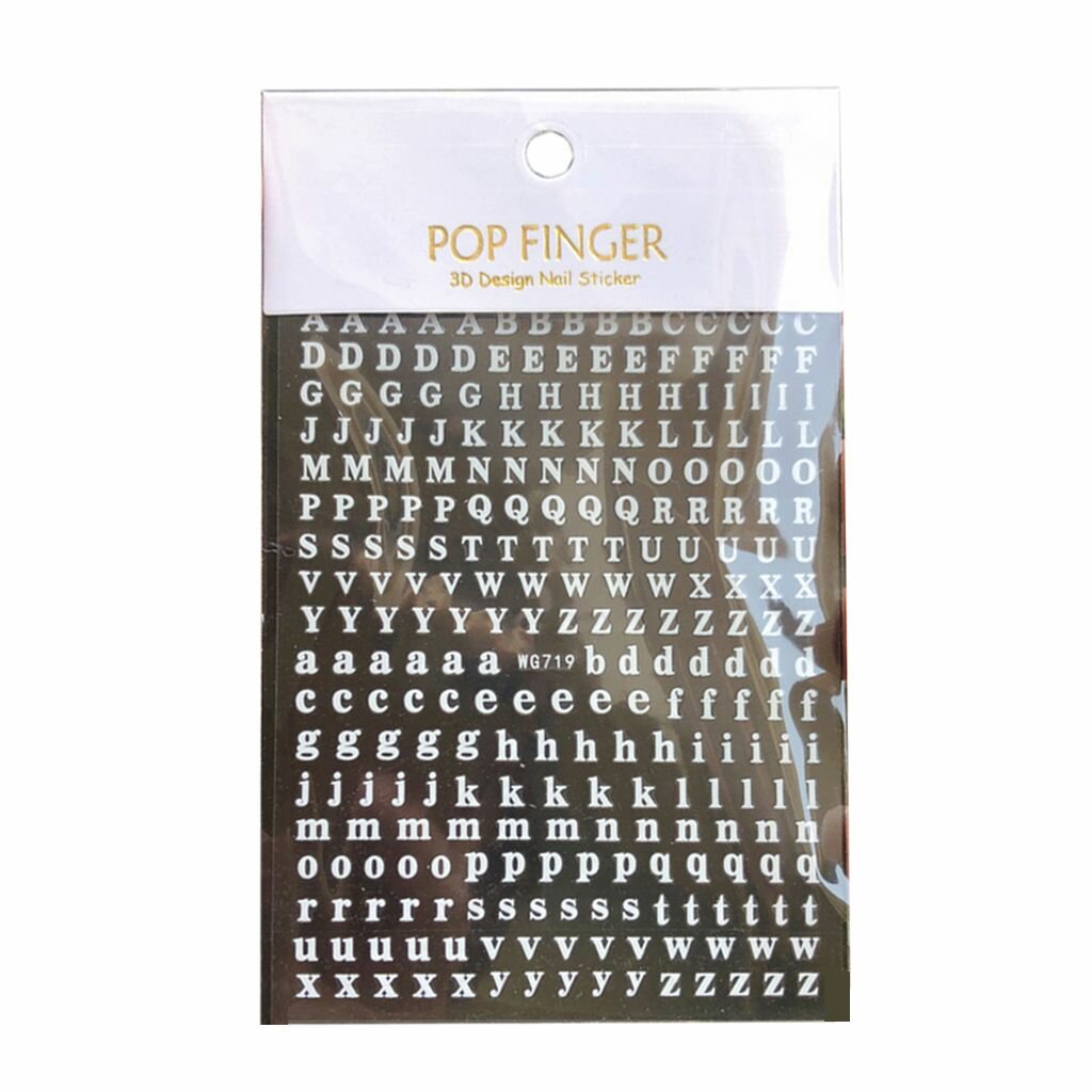 Блестящие наклейки с английскими буквами