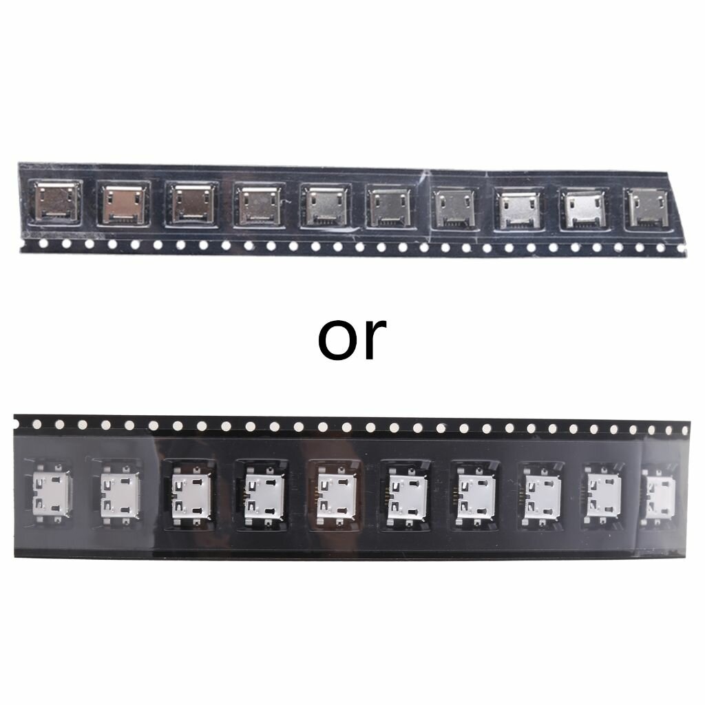 10 Шт Micro USB Type B 5-контактный разъем SMD с 4 ножками DIP-разъема