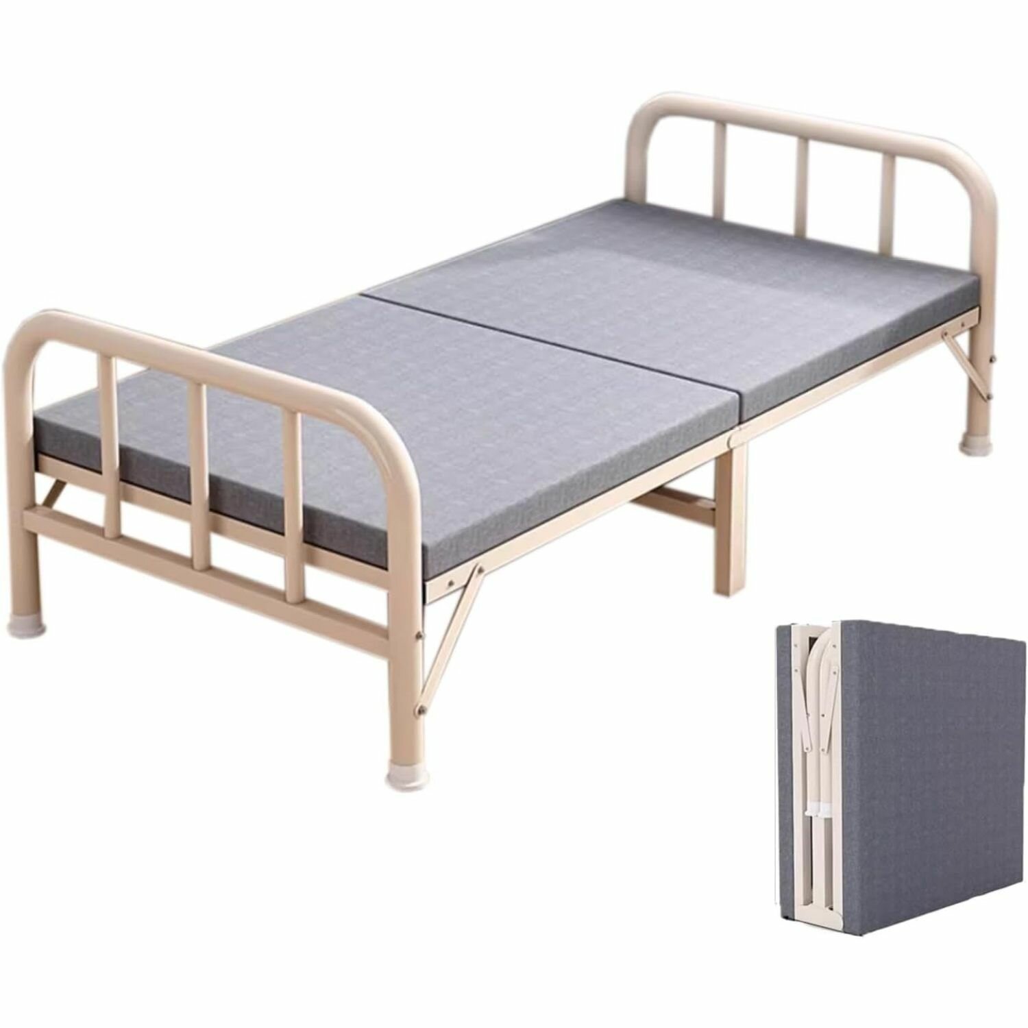 Складная односпальная кровать с утолщенной губчатой подушкой