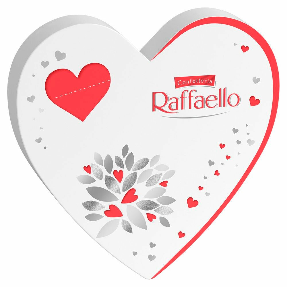 Конфеты в коробке Raffaello с миндалем в кокосовой обсыпке 120г сердце 1 шт