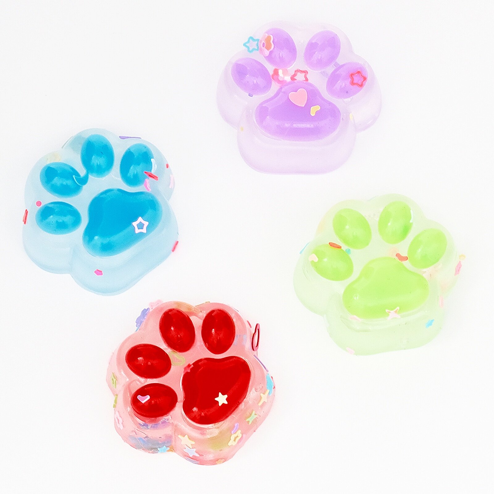 Сквиш лапка, набор 4 штуки, антистресс-игрушка, 3,5 см, Сима-ленд