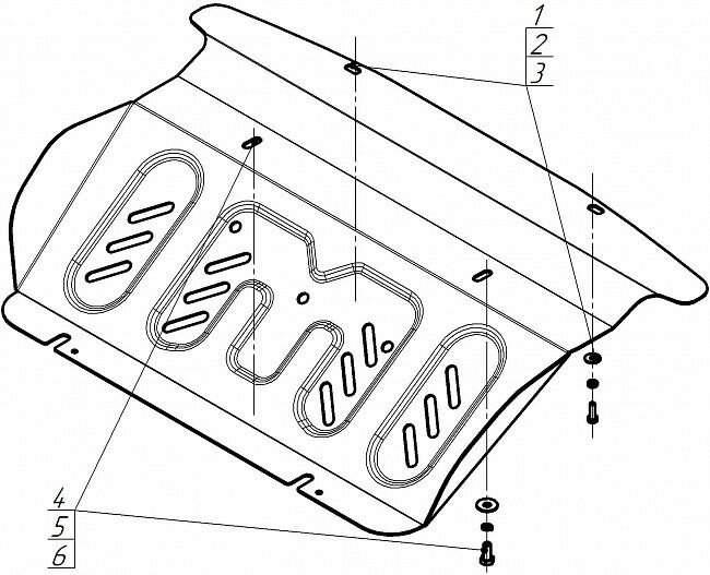 Защита радиатора (2 мм, сталь) для JAC T8 2018-, JAC T8 Pro 2019- Motodor.78312