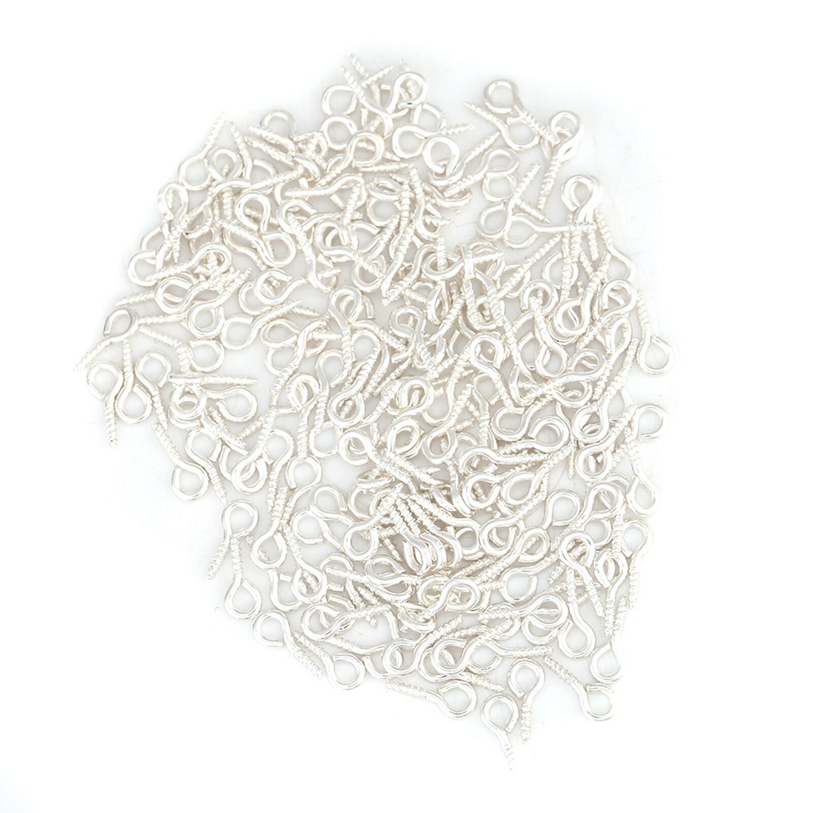 200 шт. / Сумка для глаз для глаз Eyepins сплавные сплавные винтные крючки для глаз для ювелирных изделий (серебро)