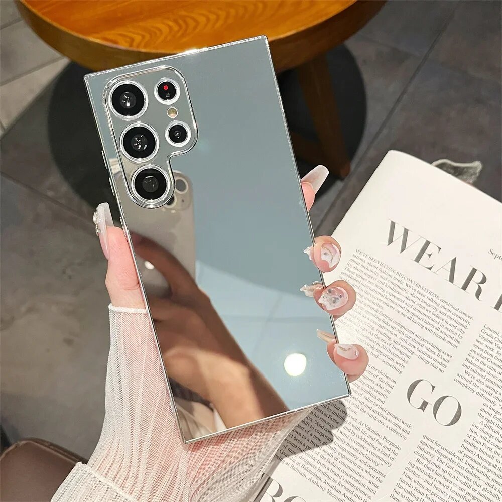 Чехол для телефона HOCE Makeup Mirror для Samsung Galaxy S25 Ultra S24 S23 Silver, For Samsung A73