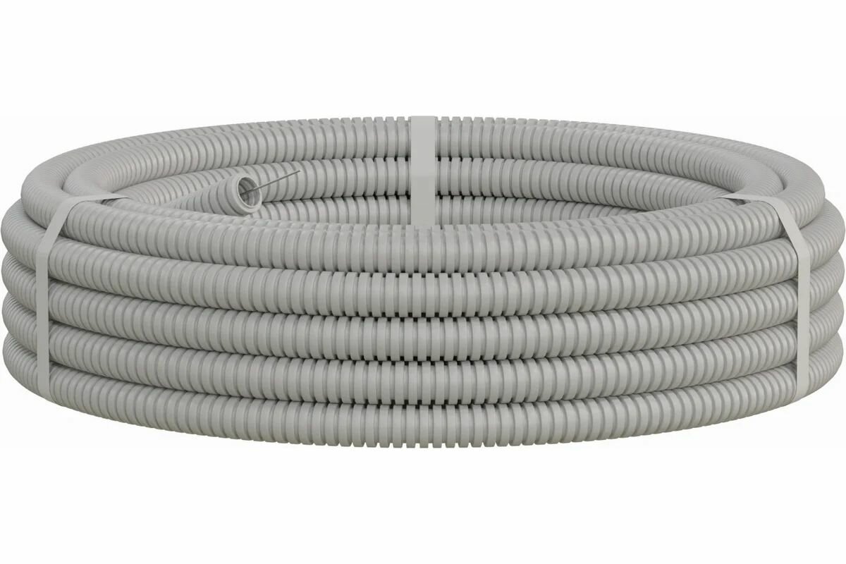 Труба ПВХ Экопласт гофрированная легкая, с зондом диаметр 16 мм, 10м 10116-10B