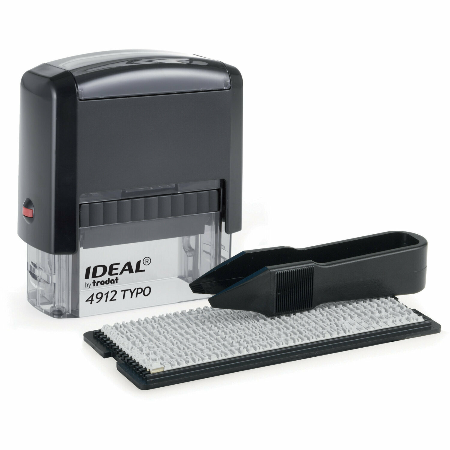Штамп самонаборный Trodat 4 строки, оттиск 47х18 мм, без рамки, IDEAL 4912 P2, с кассой (125427)