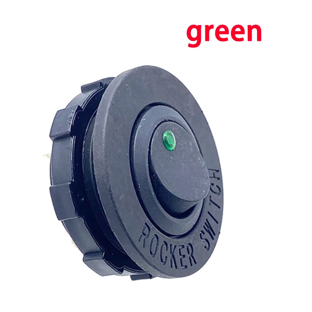 Круглый кулисный выключатель 12-24В, GREEN