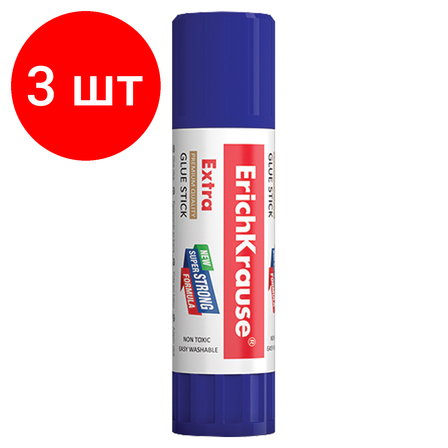 Комплект 3 шт, Клей-карандаш ERICH KRAUSE, 15 г, 4443