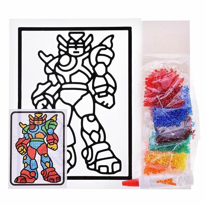 Аппликация бисером Эра Насыпь-наклей "Робот" 6 цветов с клеем (C-336-57238307)