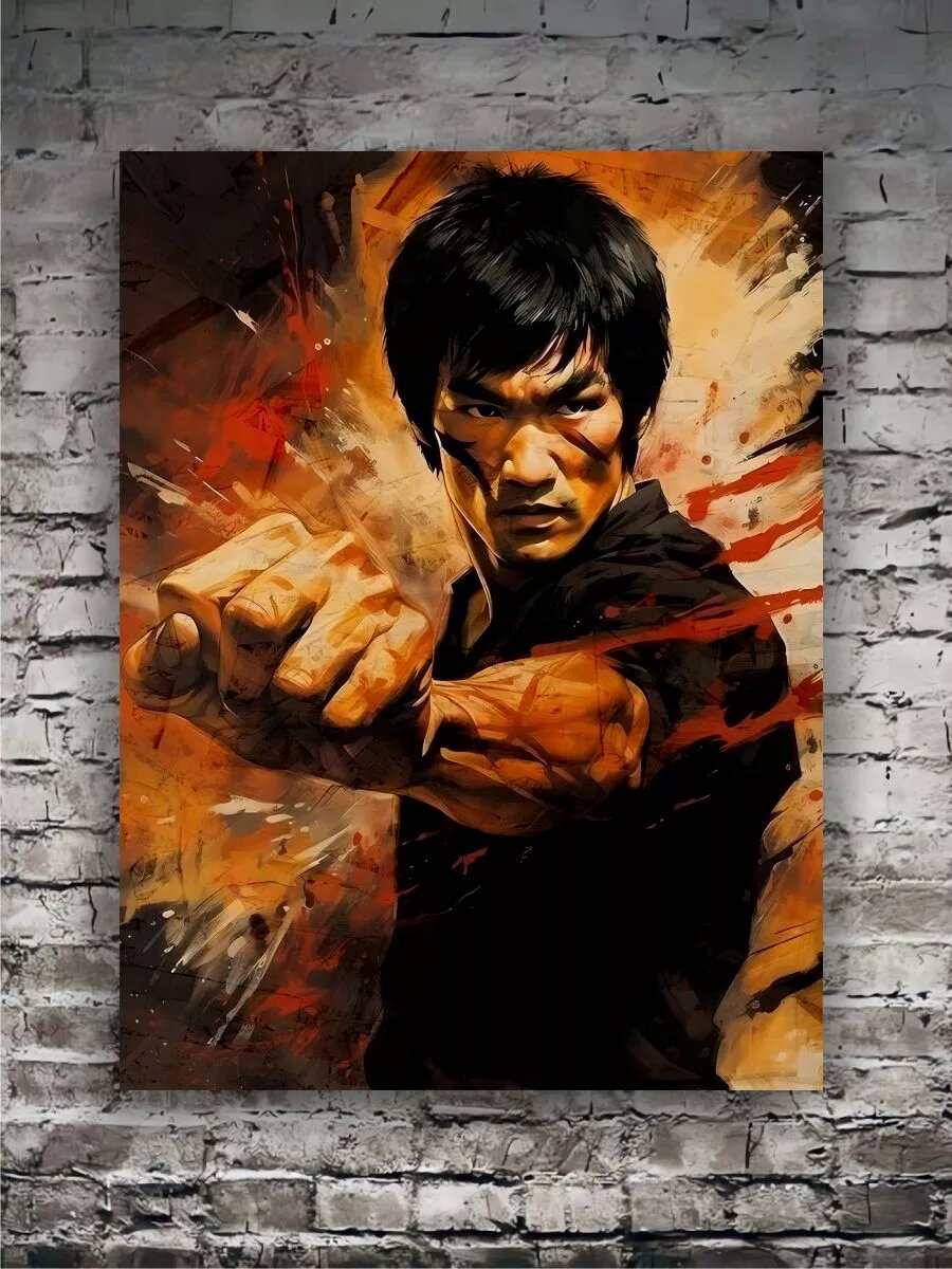 Картина на дереве OSB "Брюс Ли"