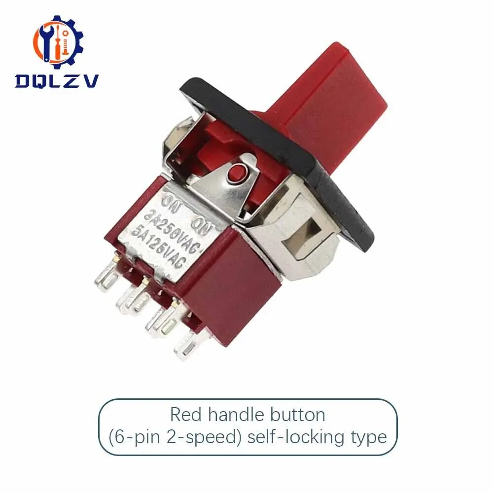Переключатель SPDT DPDT DQLZV Red Reset 6Pin