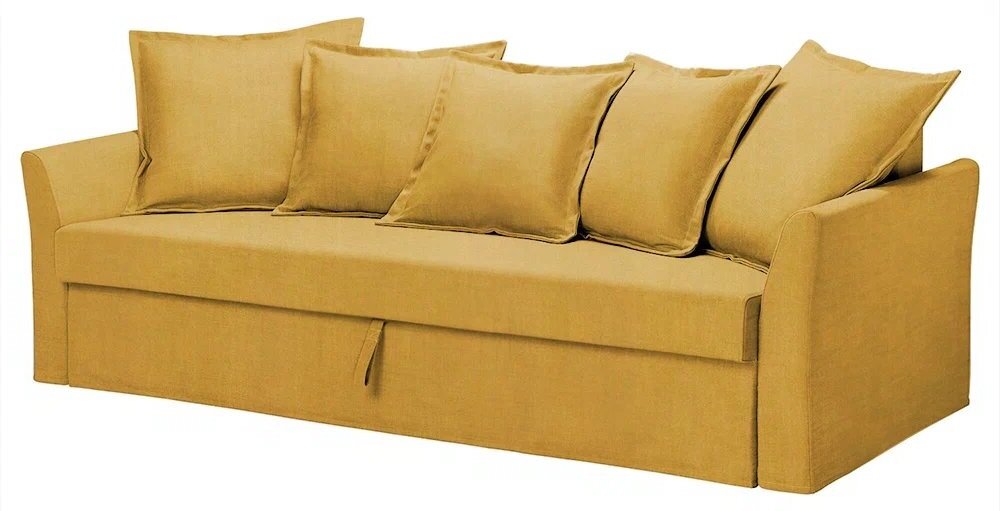 Диван еврокнижка Хольмсунд икеа, обивка рогожка Savanna Plus Yellow