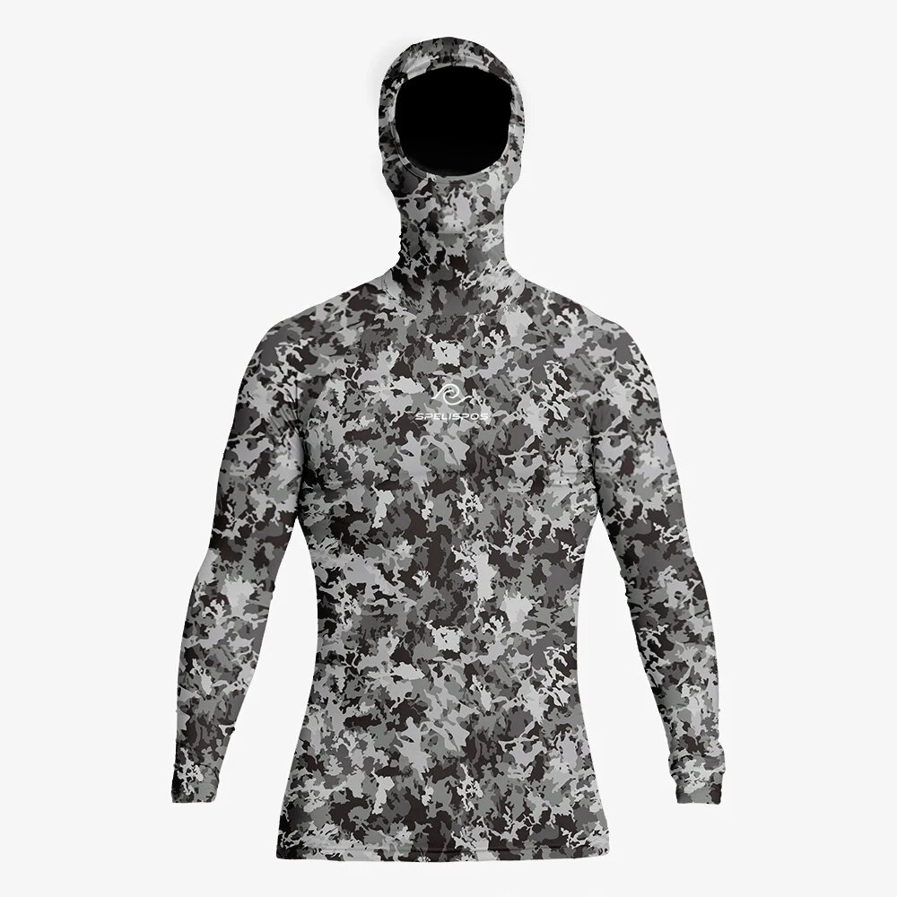 Облегающий купальник с длинным рукавом, камуфляжный, 6XL