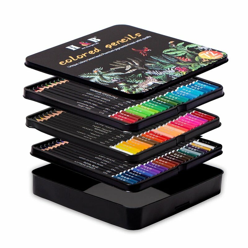 H&B цветные карандаши, масляные, 180/120/72 шт 72pcs Color Pencils