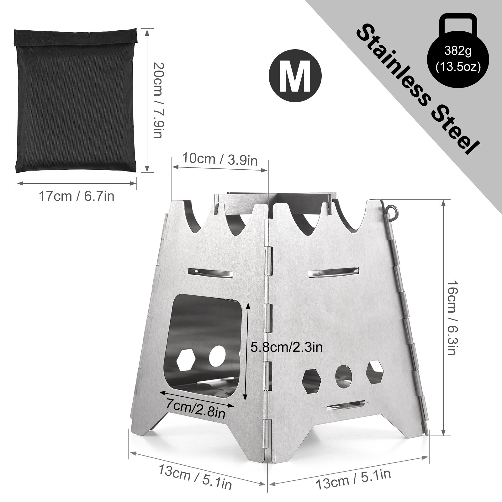 Складная походная печь, дровяная печь, переносная походная печь из нержавеющей стали, спиртовая печь для кемпинга на открытом воздухе, пешего туризма, пикника, барбекю