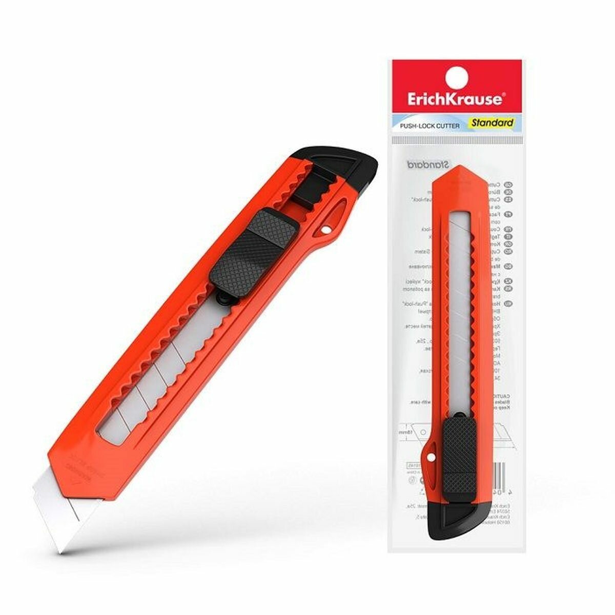 Нож канцелярский 18мм Erich Krause Standard, автофиксатор (19145)