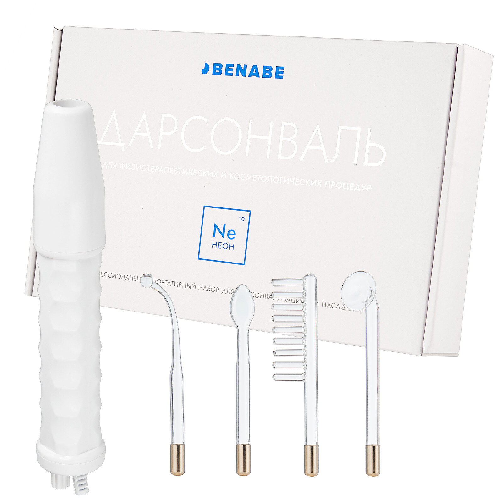 Дарсонваль // Импульсный массажер для кожи, волос и тела с 4 насадками