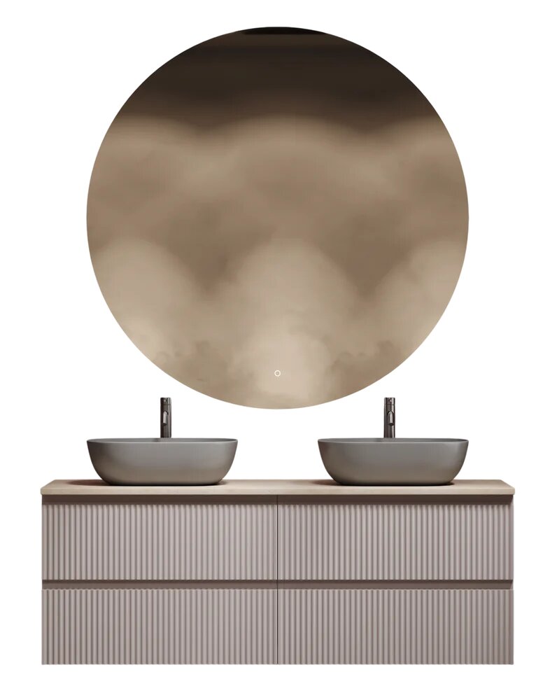 Мебель для ванной комнаты Sancos Snob R 140 doha soft, столешница бежевая TT140A2X, раковина CN6009MH