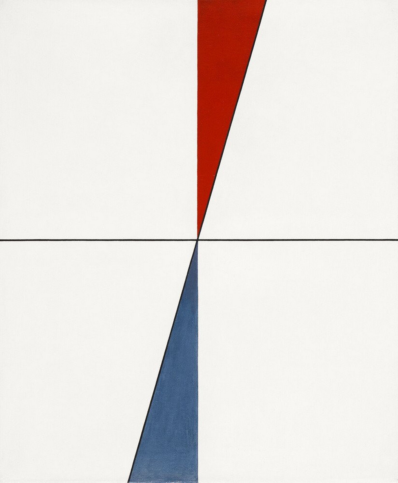 Плакат, постер Геометрия в красном и синем (абстракция) на бумаге, размер 21х30см