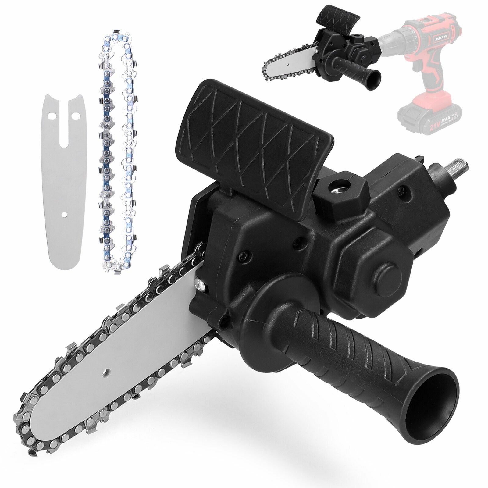 Дюймовая электрическая дрель, модифицированная под электрическую насадку для цепной пилы