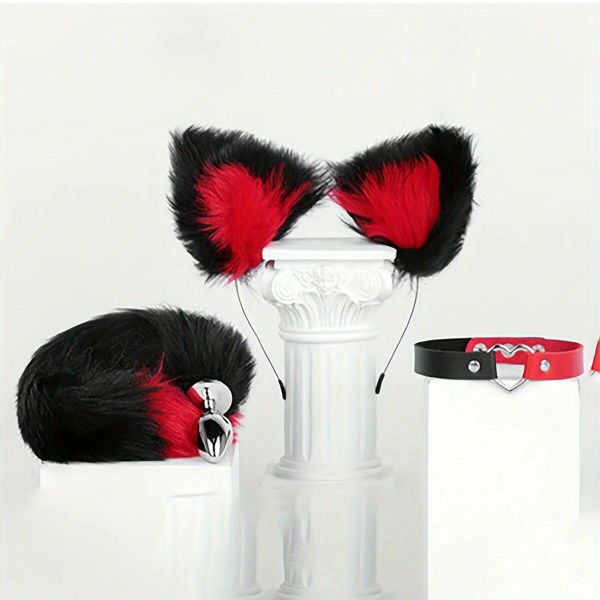 Комплект Лисичка для петплея ушки хвостик ошейник