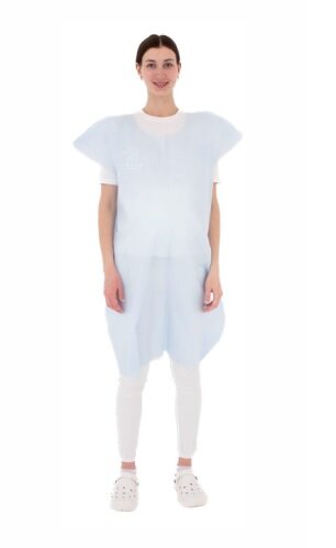 Рубашка для рожениц "Гекса" , длина 110 см, размер 5254, спанбонд 25 г/м², голубая, 5 штук