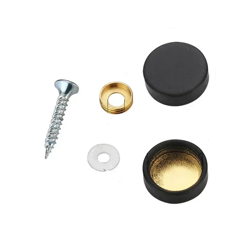 Зеркальные винты из меди с декоративными колпачками 8pcs 10mm, Black