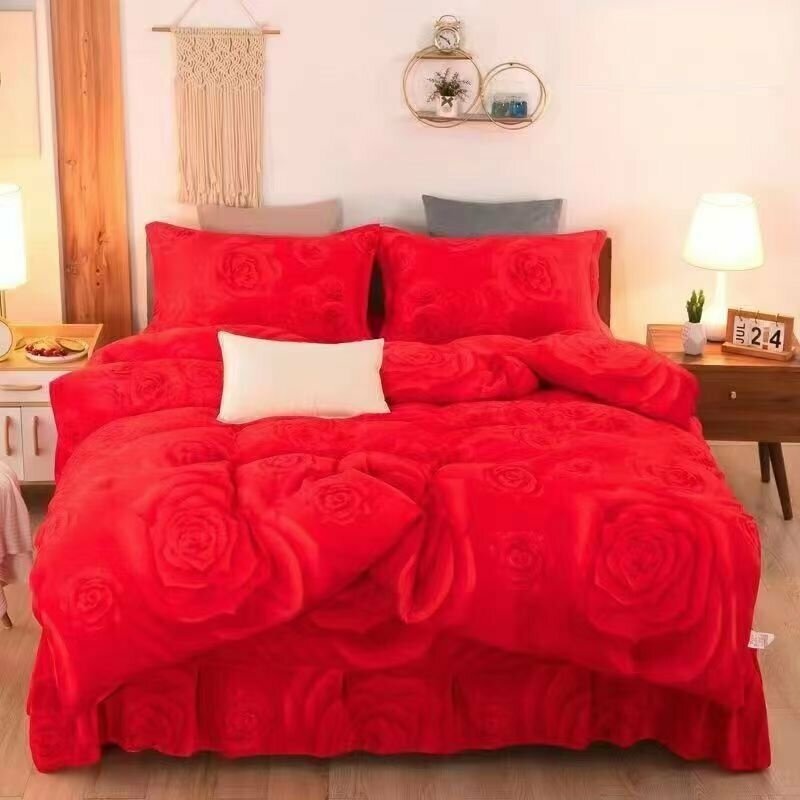 Двусторонний утолщенный пододеяльник из кораллового флиса на осень и зиму, размер 150 см*210 см