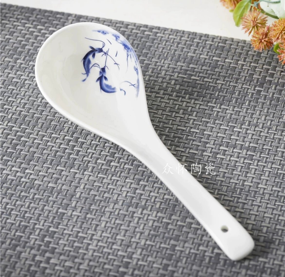 Большая керамическая ложка, 1 шт, безопасная для микроволновки, кухонная посуда