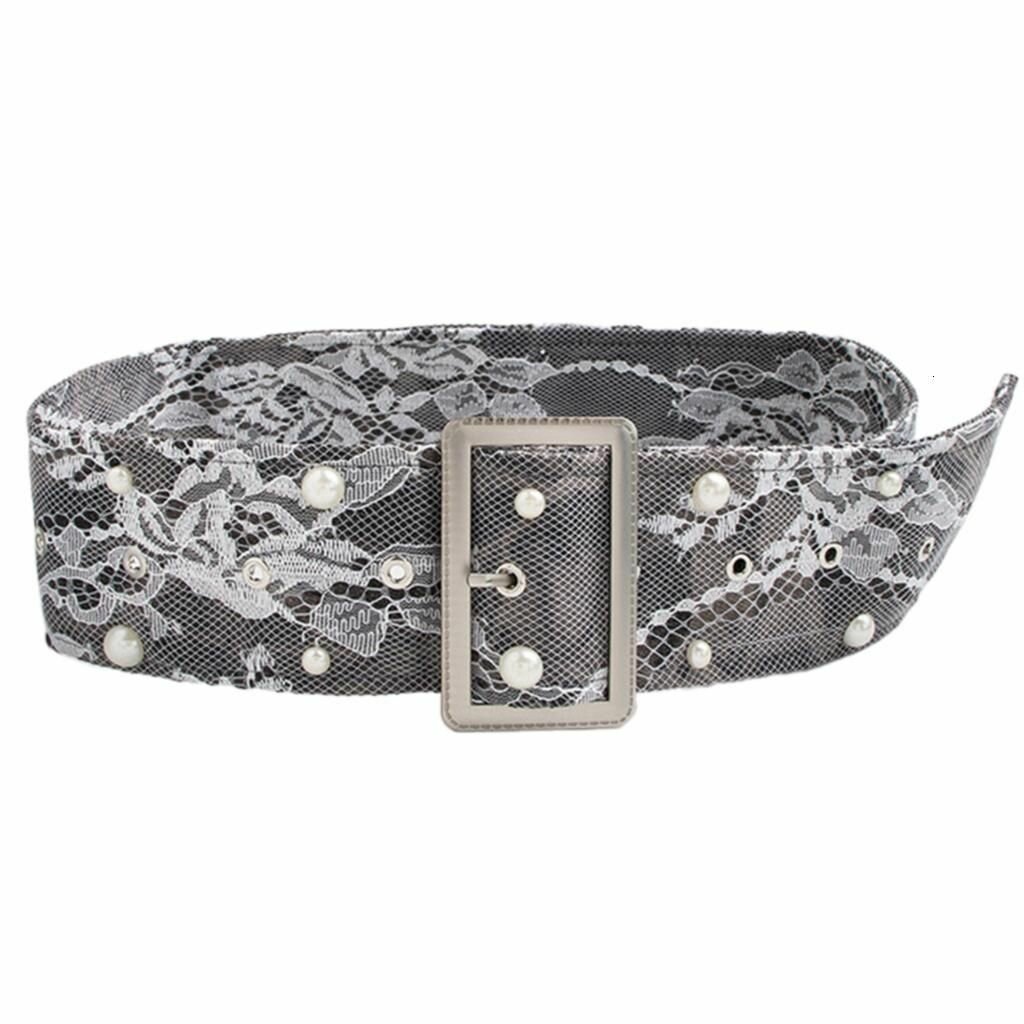 Кружевной жемчужный нежный и элегантный пояс-белый
