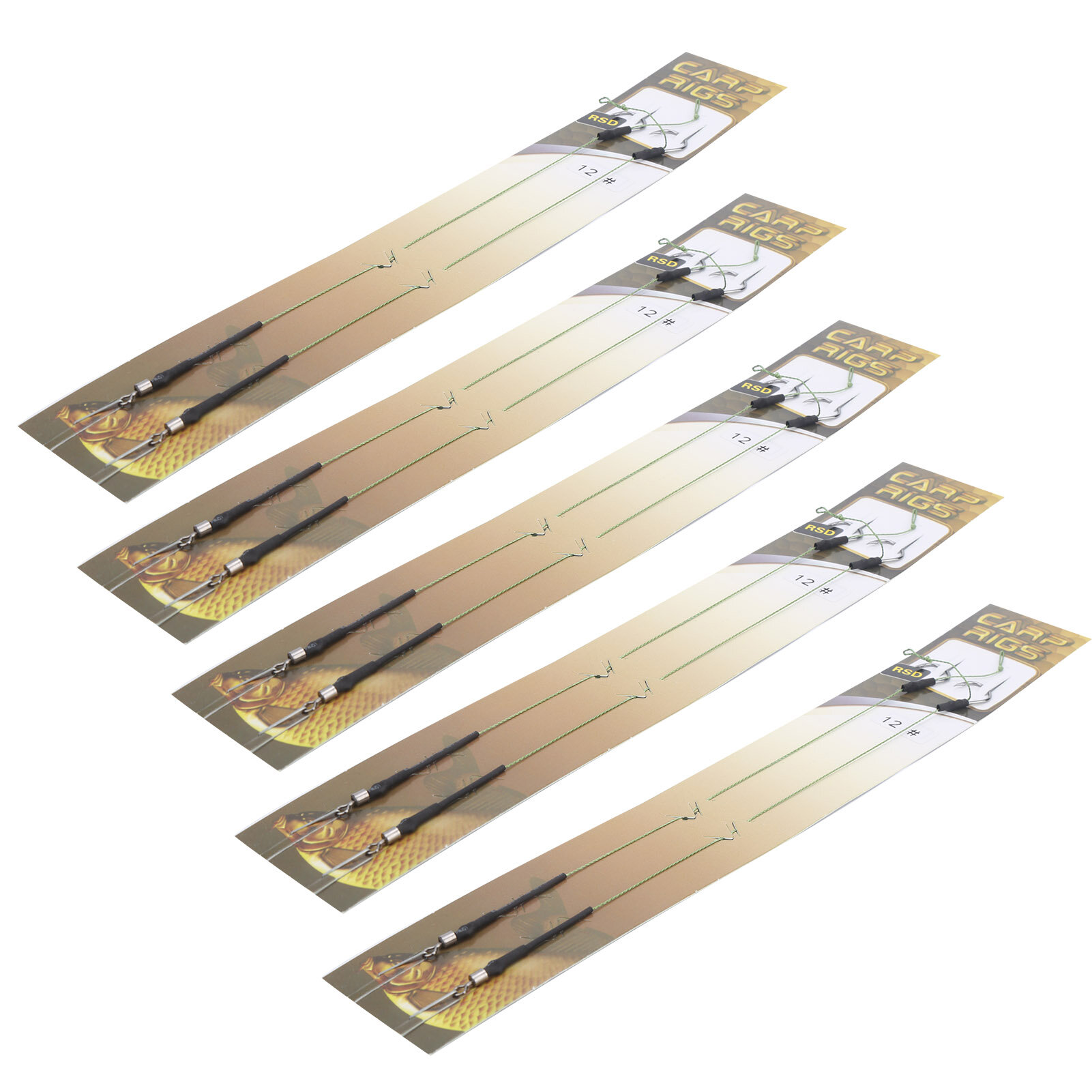 5 комплектов оснасток для ловли карпа на волосяной основе с металлическими крючками, 12-дюймовые оснастки с наживкой и крючками, прочный аксессуар для лески