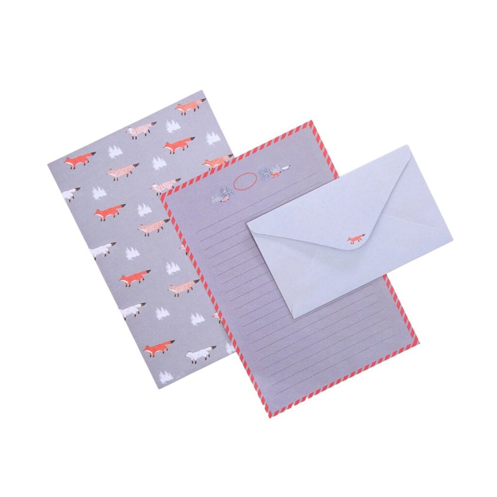 Красивые маленькие свежие цветы милый набор животных конверт для письма формата А5 на фирменном бланке-Snow fox