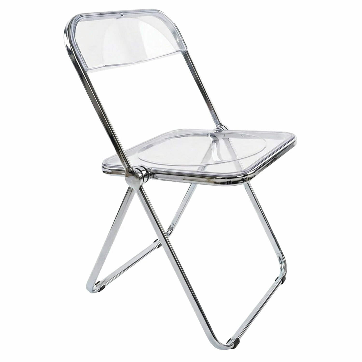 Стул Brabix Glam CF-020, складной, прозрачный, хромированный каркас, пластиковый 533245