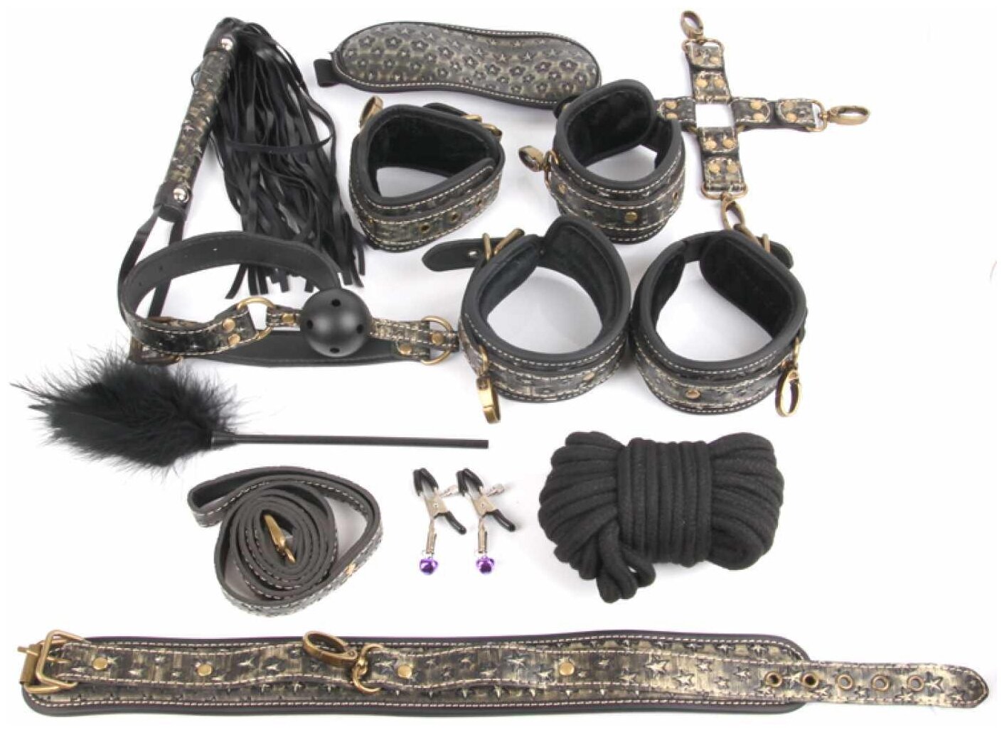 Notabu Набор для БДСМ (NTB-80469), черный/золотистый