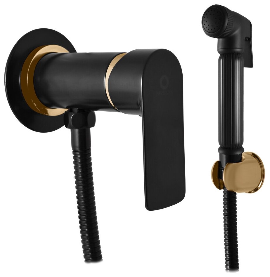 Гигиенический душ со смесителем Rav Slezak VLTAVA VT447/1CMATZ, черный/золото