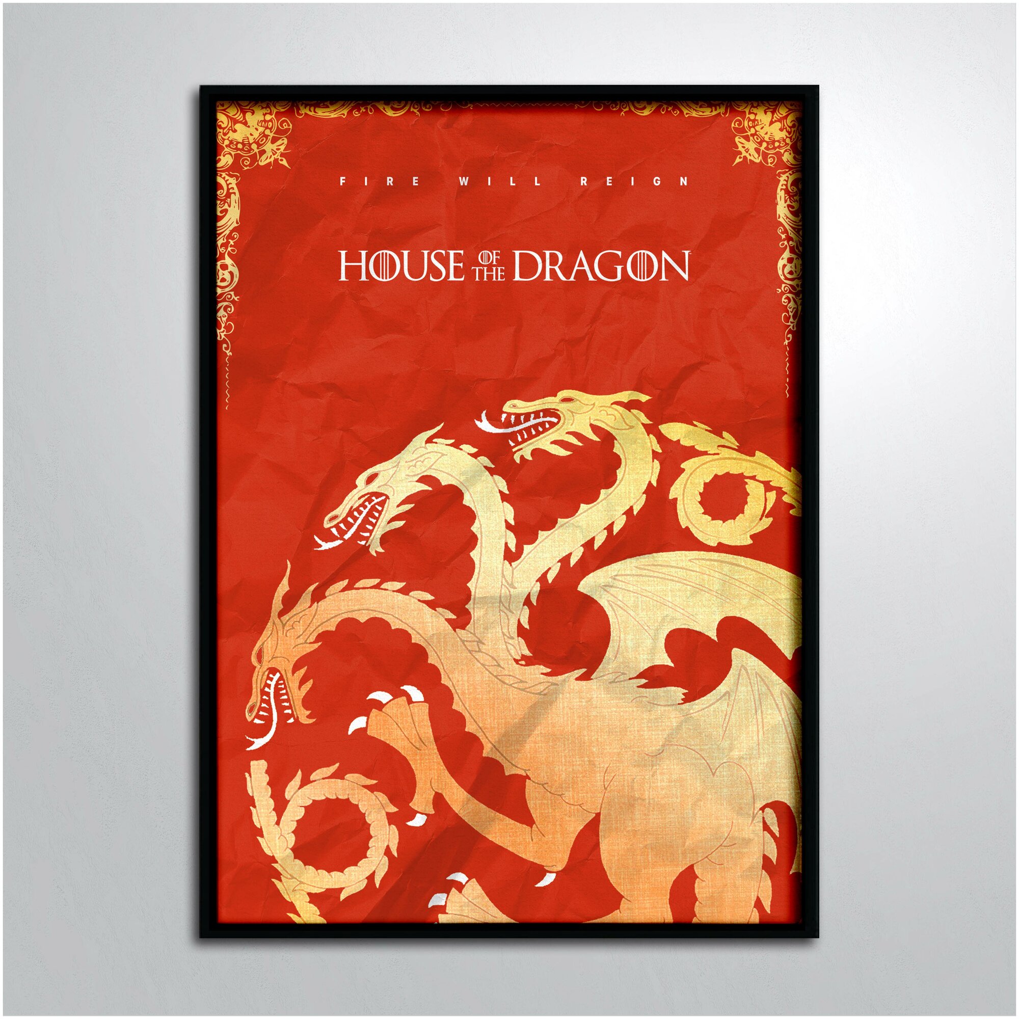 Постер в раме/Дом Дракона Флаг House of the Dragon