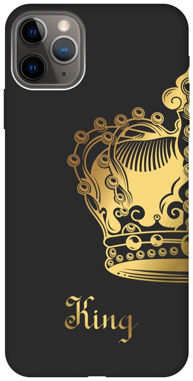 Силиконовый чехол на Apple iPhone 11 Pro Max / Эпл Айфон 11 Про Макс с рисунком "True King" Soft Touch черный
