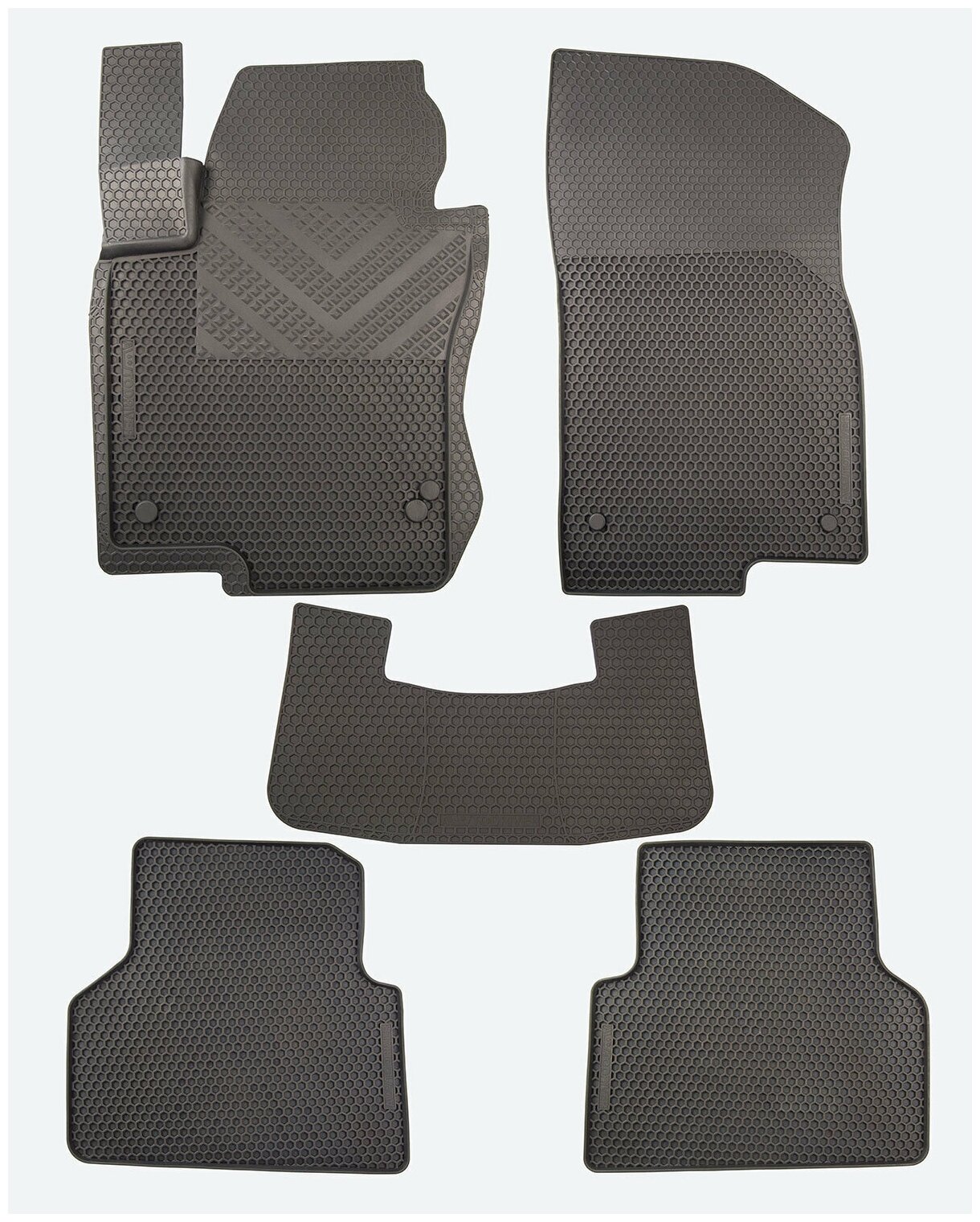 Коврики Автодрайвер для Volkswagen Tiguan Фольксваген Тигуан 2011-2016 соты, резиновые с бортом