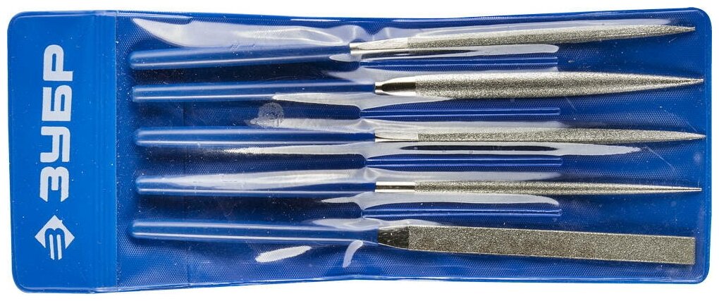 Набор надфилей ЗУБР 160 мм 5 предметов с алмазным напылением Р 140