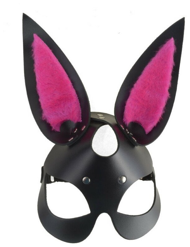 Маска Зайка черно-розовая