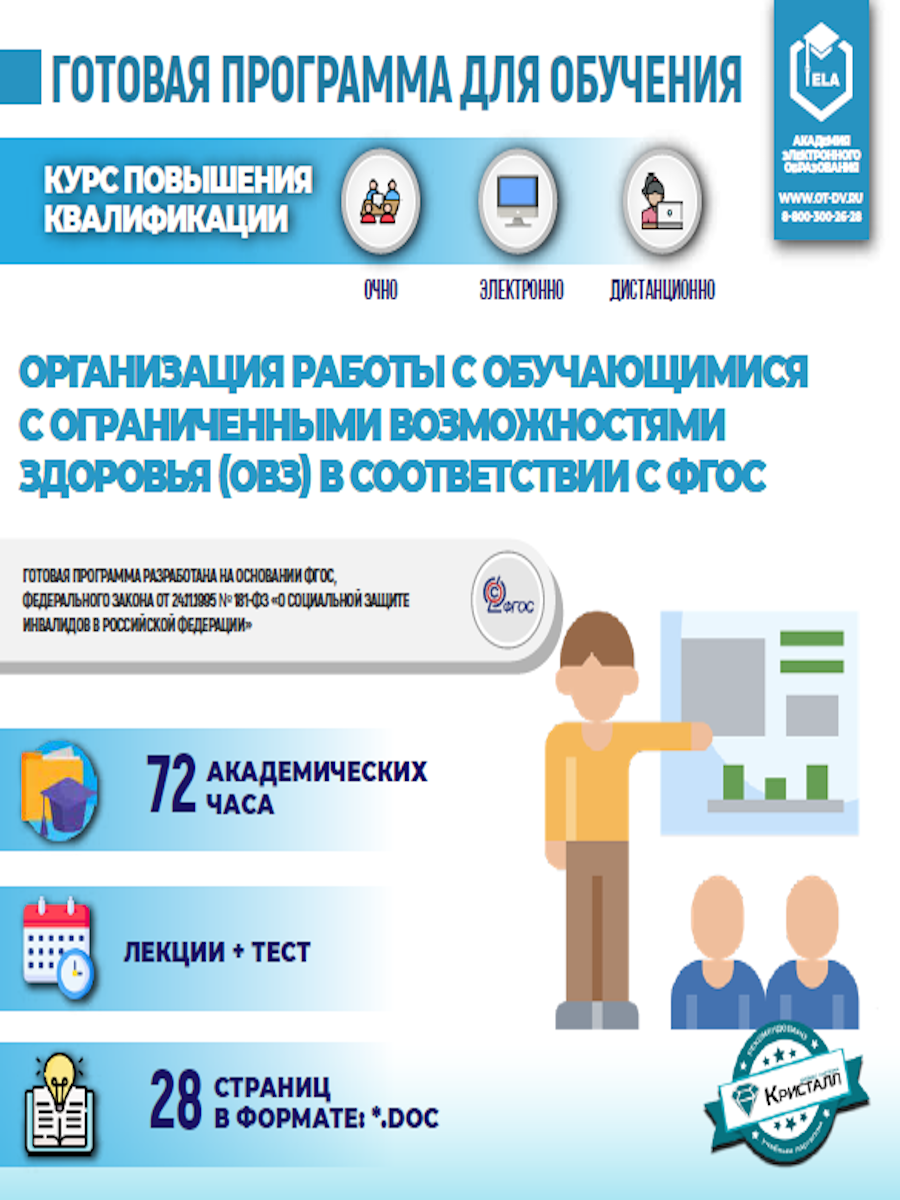 Комплект учебной программы: Организация работы с обучающимися с ограниченными возможностями здоровья (ОВЗ)